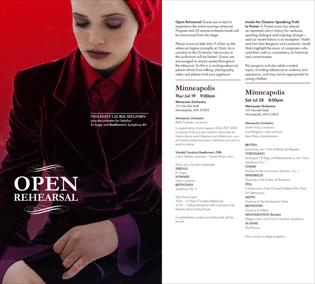 Minnesota Orchestra Brochure – Charles Yoakum – Multi-Disciplinary Creative
